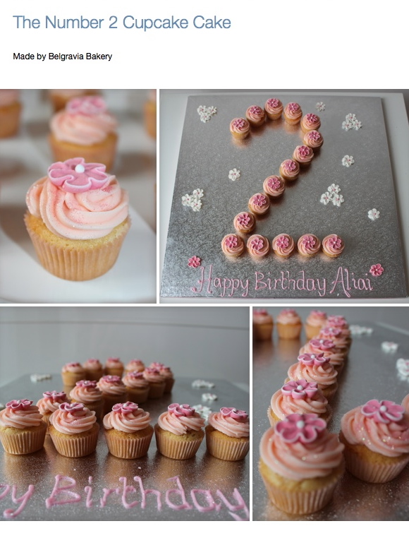 Mini Number 2 Shaped Cupcakes